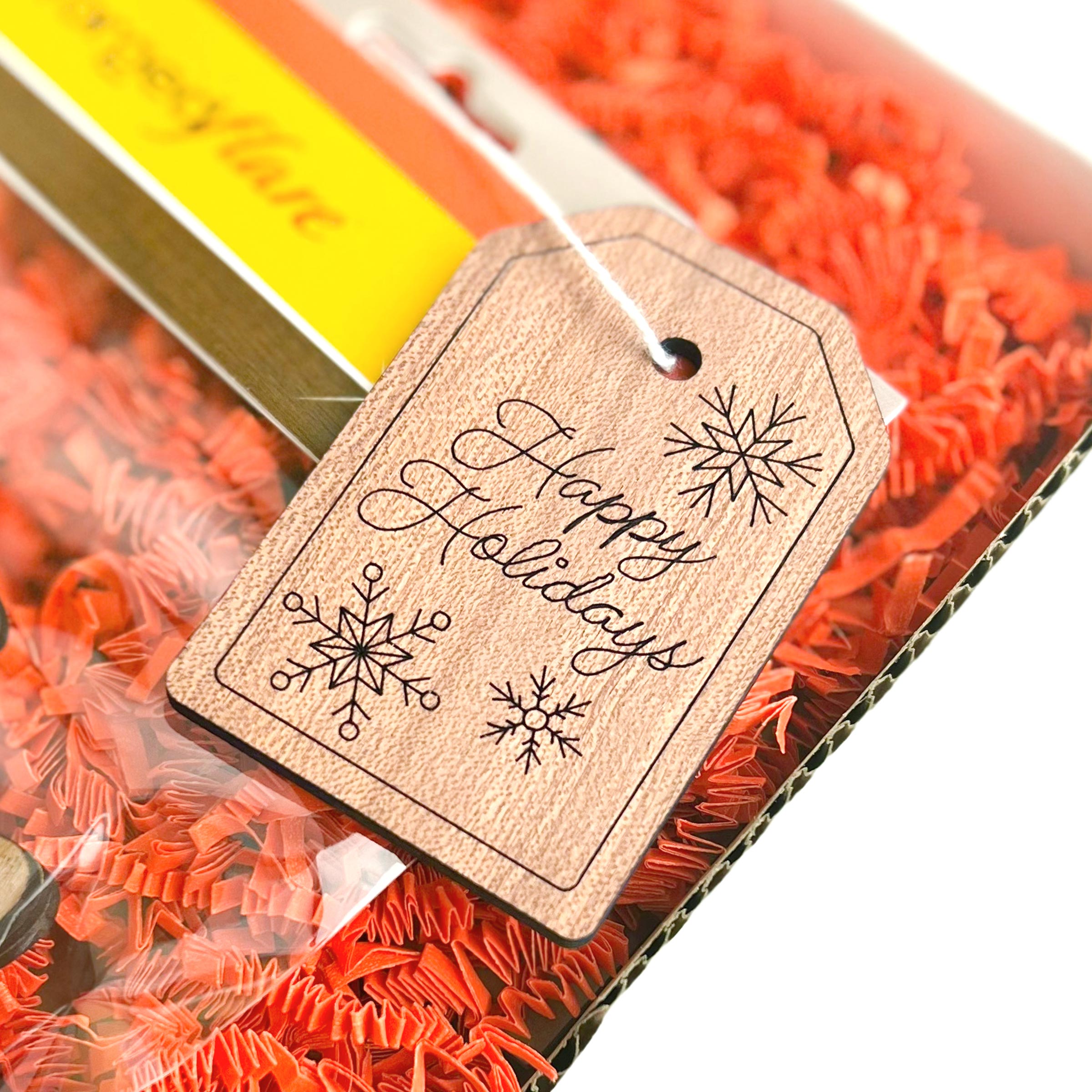 Gift Tag - "Happy Holidays", 3" (H)