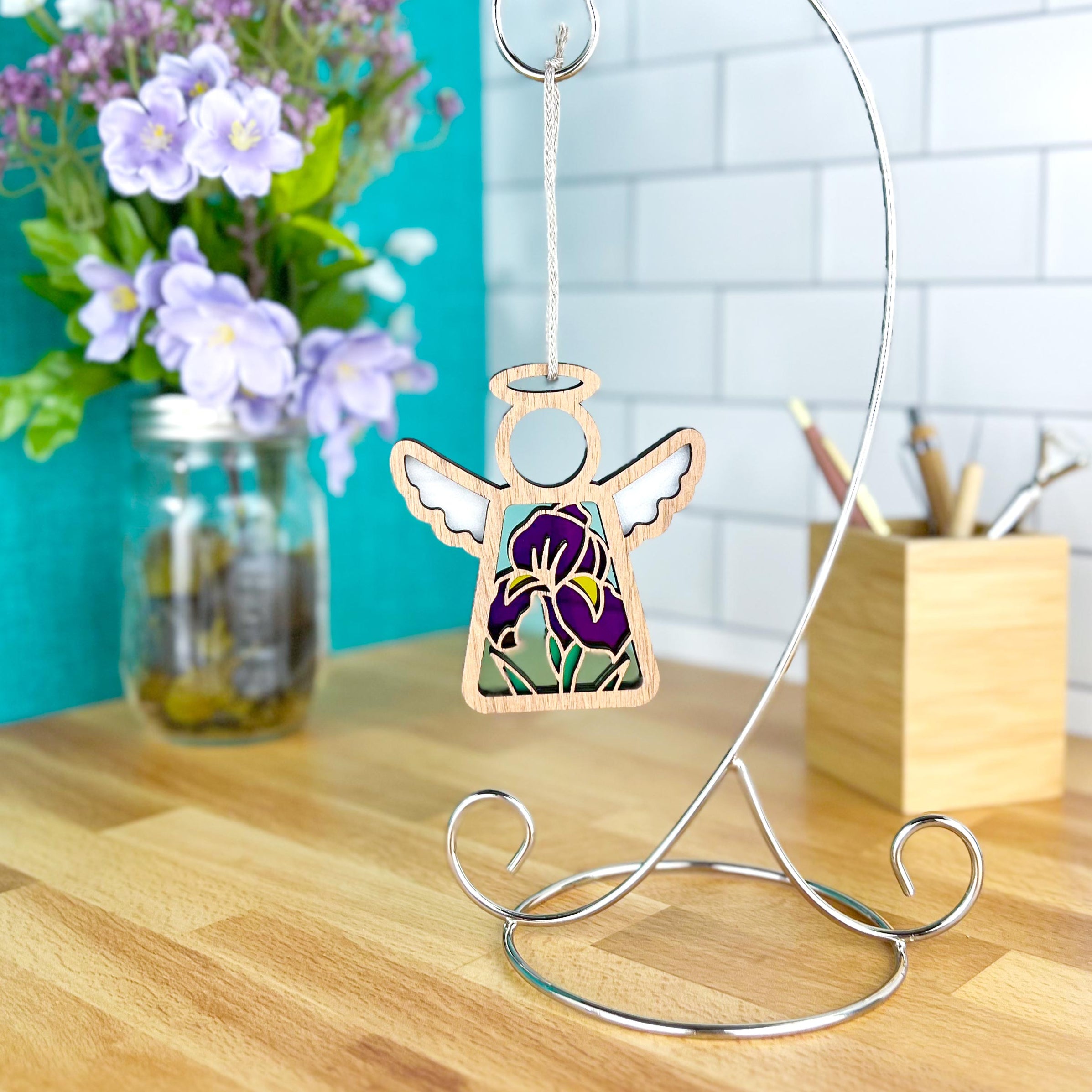Purple Iris Ornament | Year-Round Decor and Christmas Gift