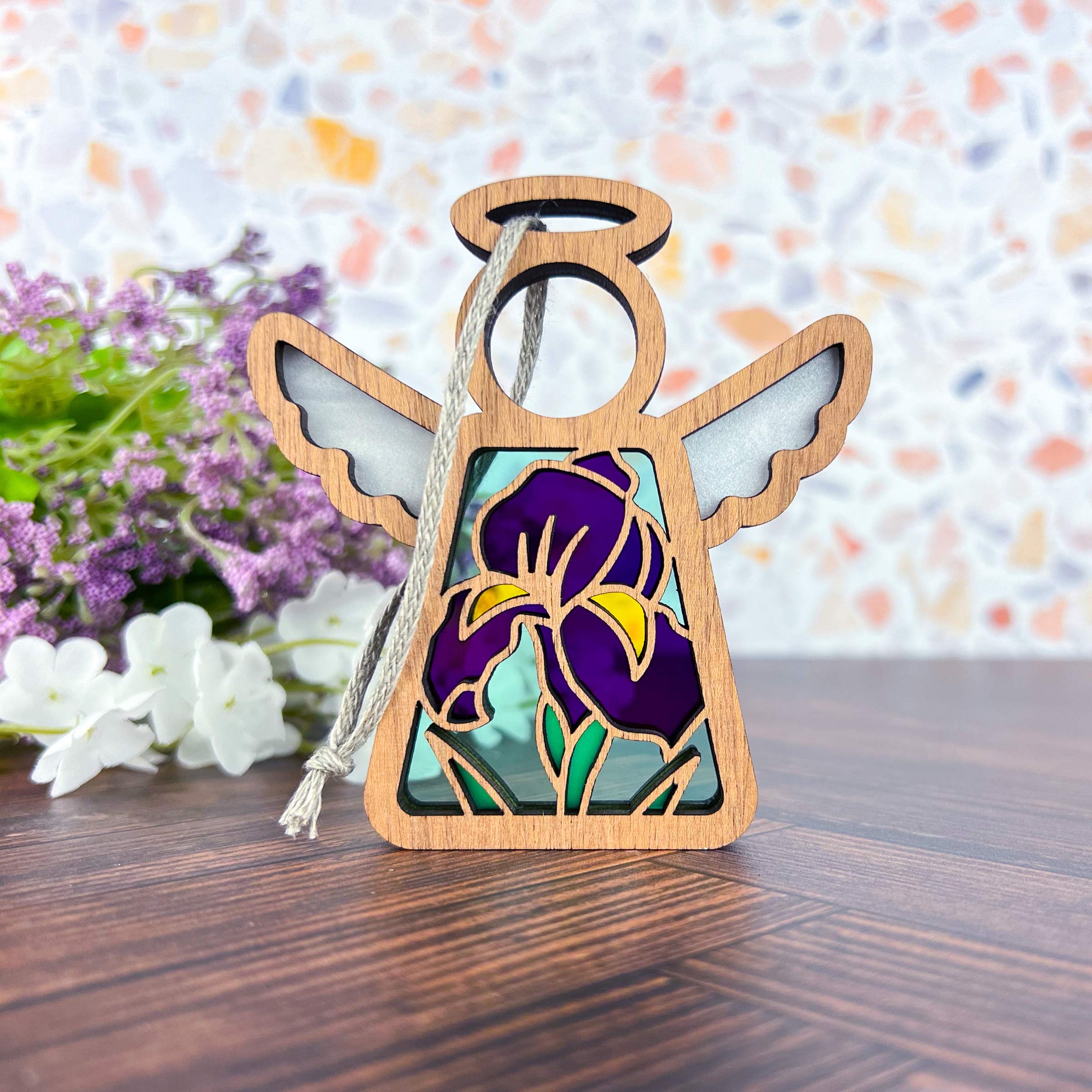 Purple Iris Ornament | Year-Round Decor and Christmas Gift